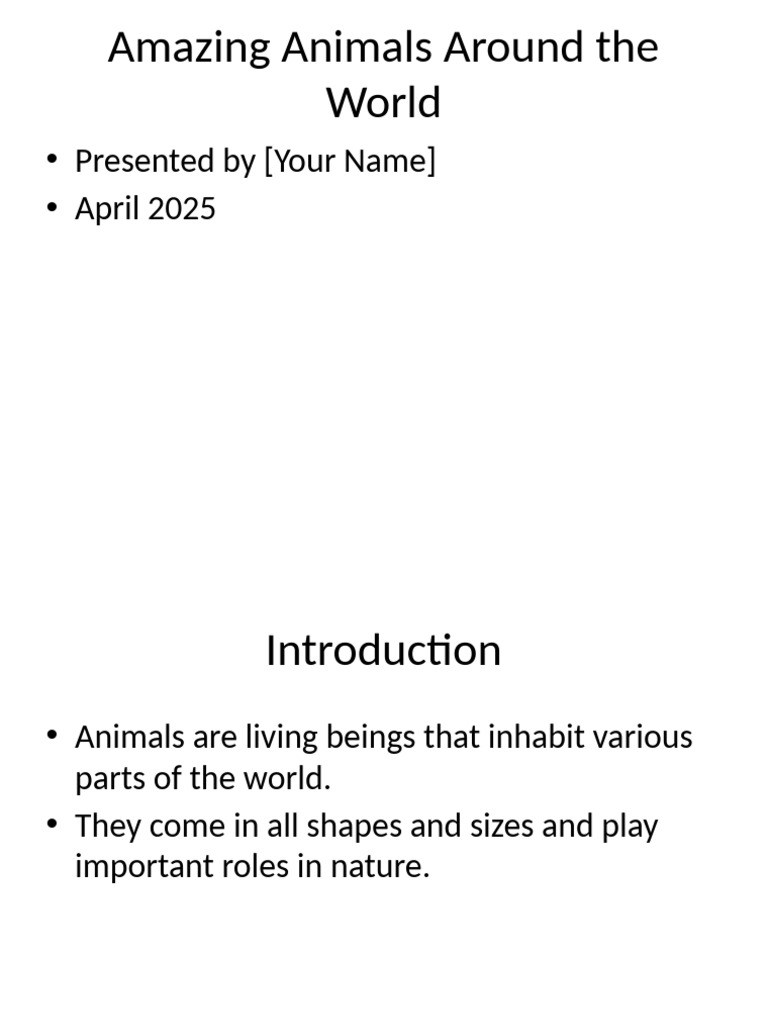 Amazing Animals Presentation-1 | PDF