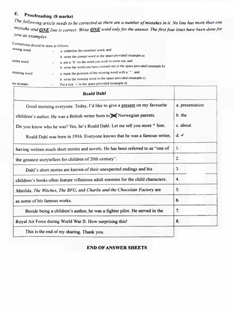 1920 cfss f2 eng half year exam practce | PDF