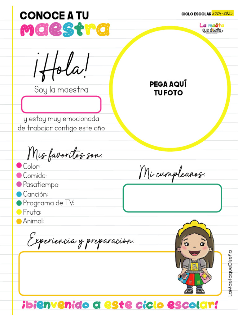 Conoce A Tu Maestra - Lamaetaquediseña | PDF