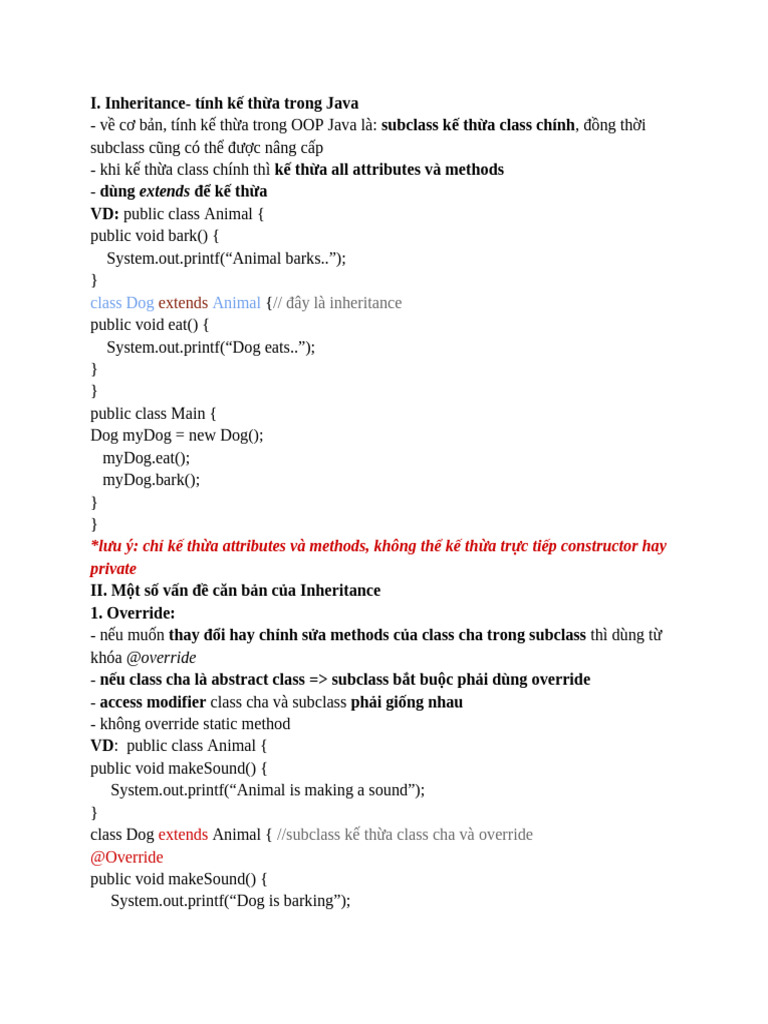 Inheritance in Java OOP | PDF