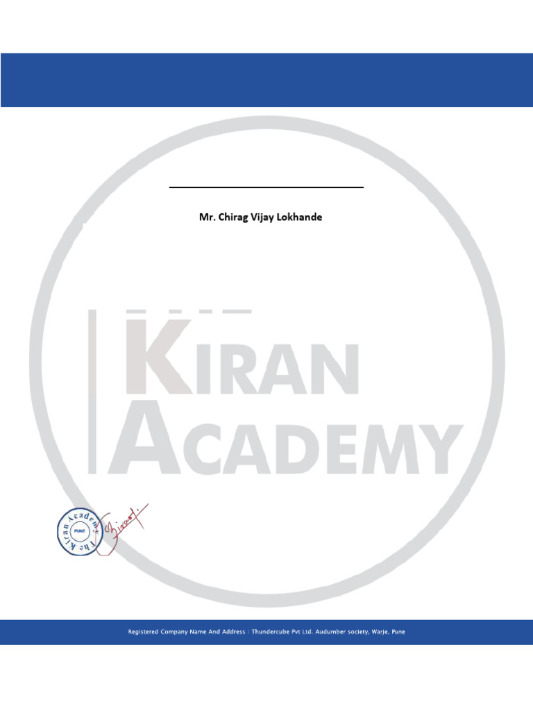 Chirag Lokhande Internship Certificate 1743154496 | PDF