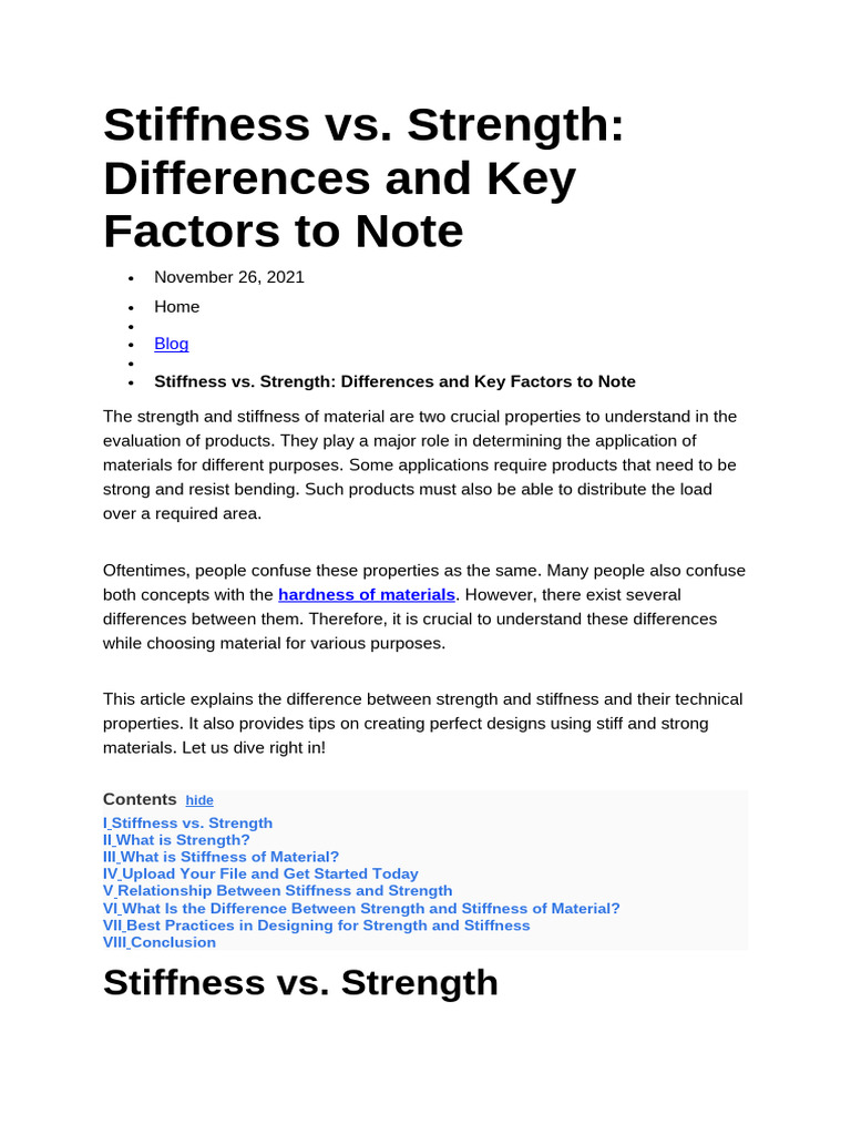 stength versus stiffness | PDF | Strength Of Materials | Deformation ...