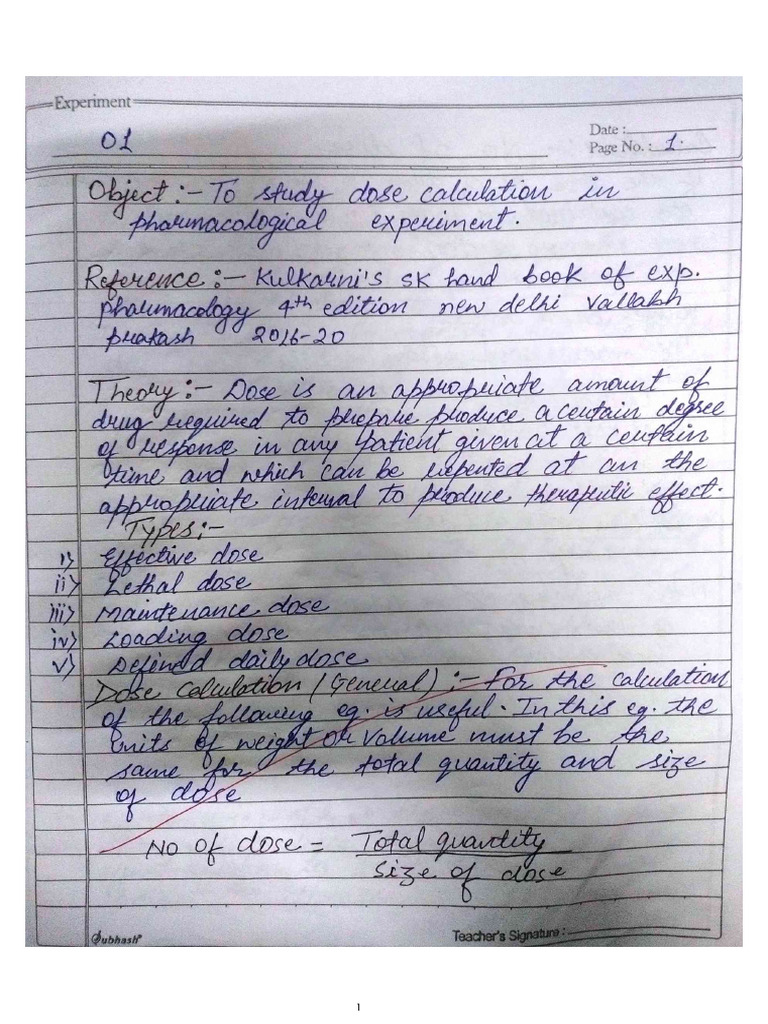 Pharmacology Practical | PDF