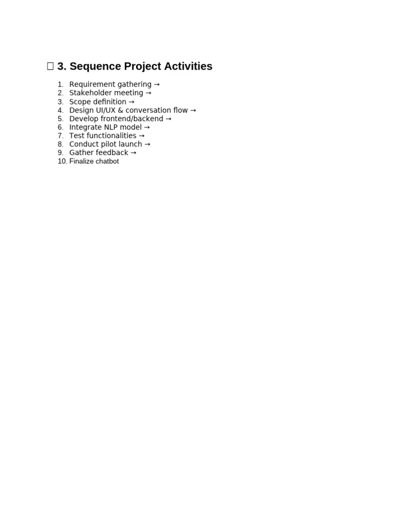 Sequence Project Activities | PDF