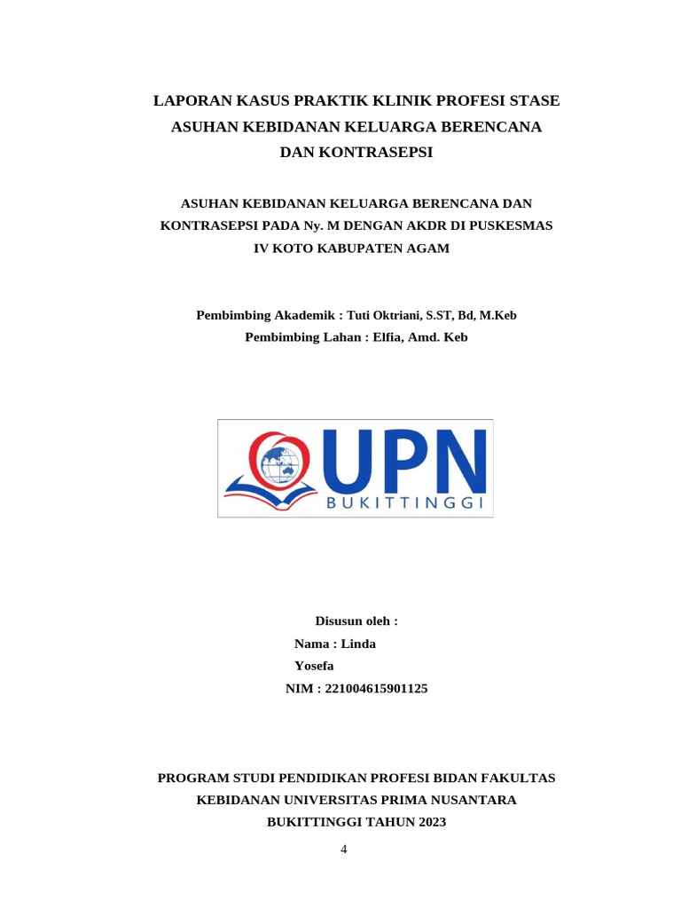 LK KB DAN KONRASEPSI LINDA YOSEFA Revisi | PDF