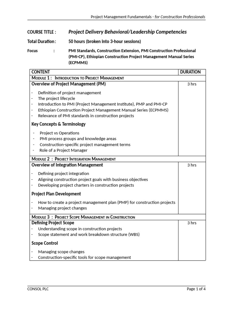 A COURSE - TITLE - Project - Management - Fundamentals COPY 1 | PDF ...