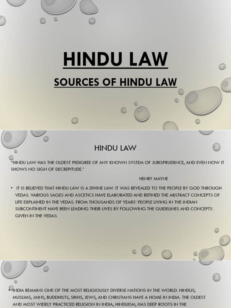 Hindu Law and Sources of Law | PDF | Vedas | Precedent
