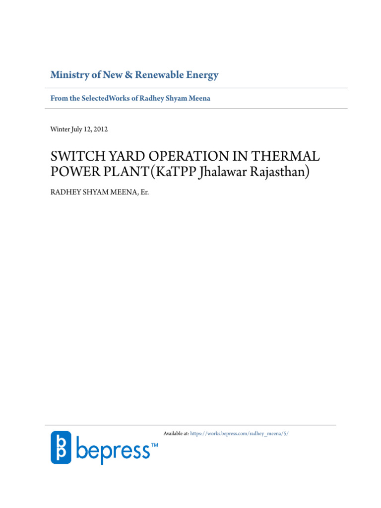 Switch Yard Operations in Thermal Power Plant | PDF | Transformer ...