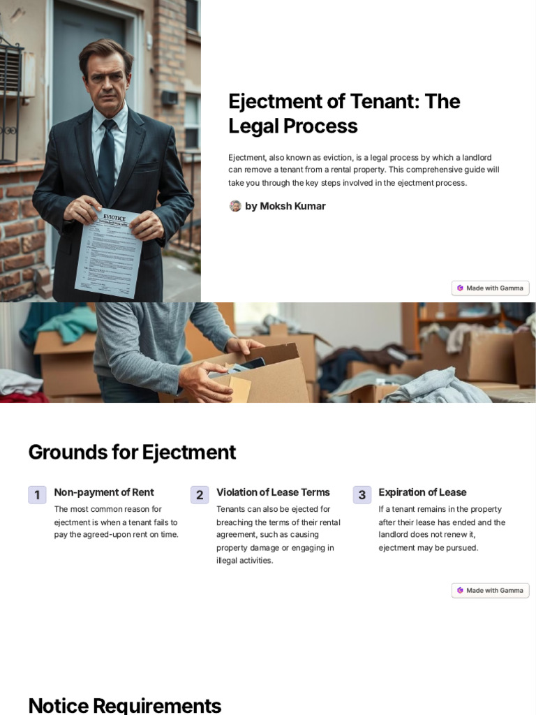 Ejectment of Tenant The Legal Process | PDF | Leasehold Estate | Lease