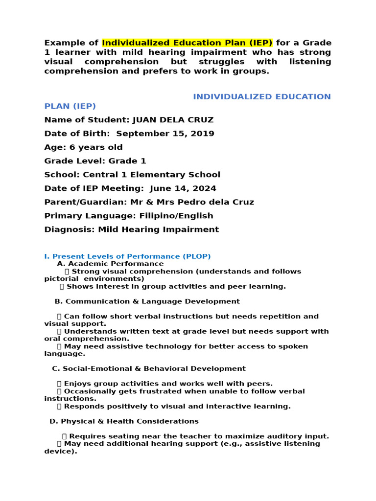 Example-of-Individualized-Education-Plan | PDF | Individualized ...