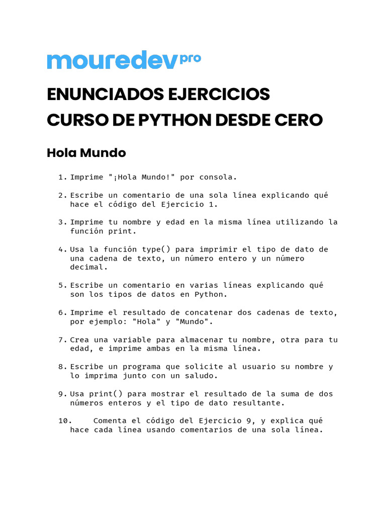Hu5Gbi3VSz2fV2lgmnWZ Exercises | PDF | División (Matemáticas) | Python (lenguaje de programación)