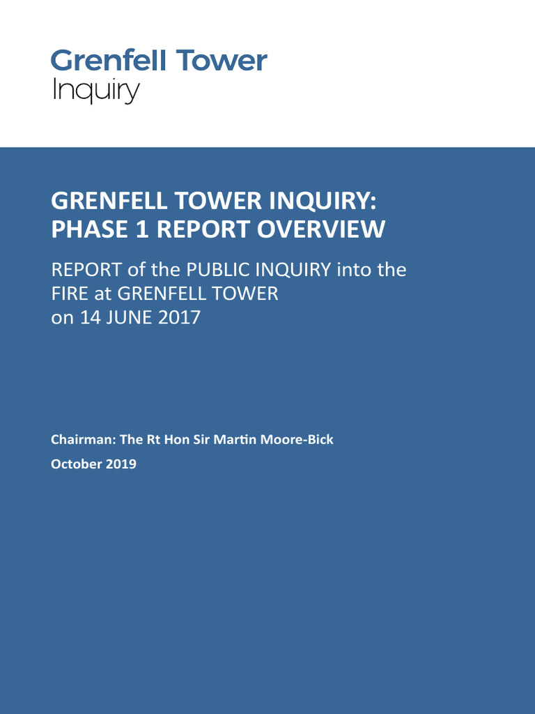 Grenfell Tower Inquiry - Phase 1 Report Executive Summary | PDF ...