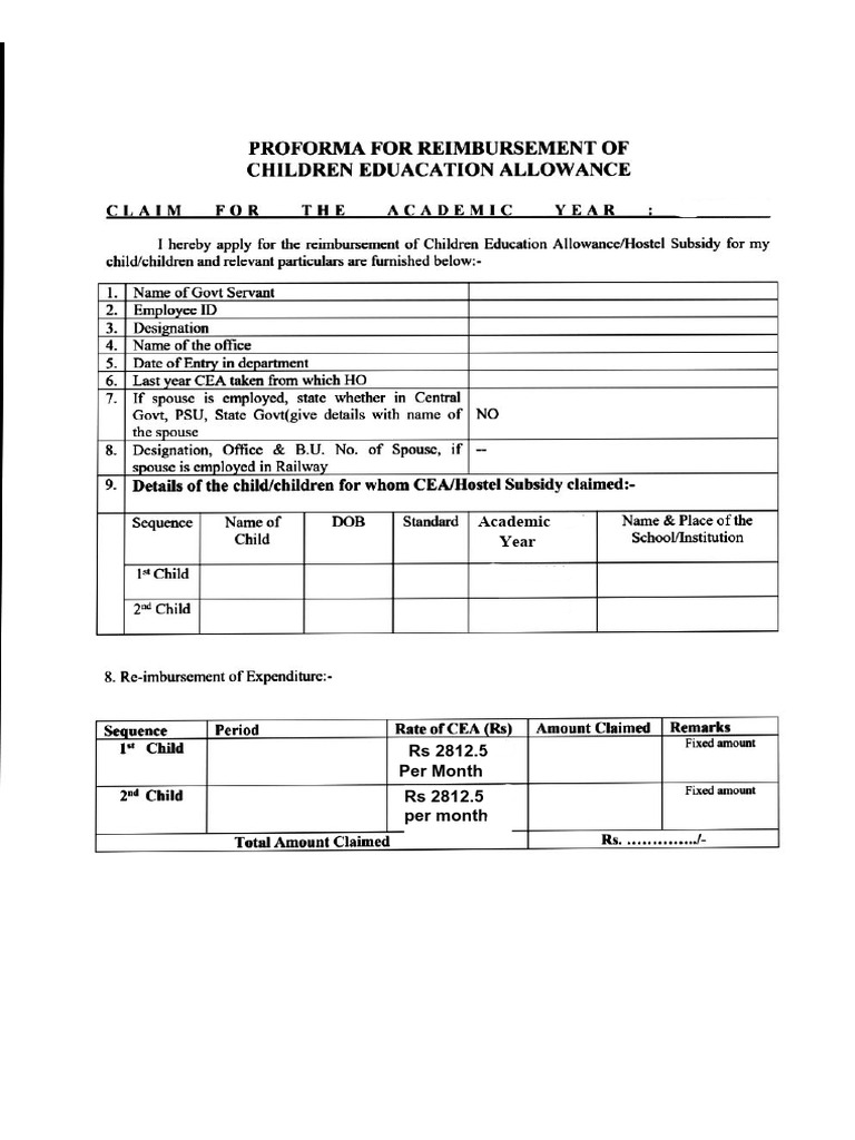 CEA form 2024-25 | PDF