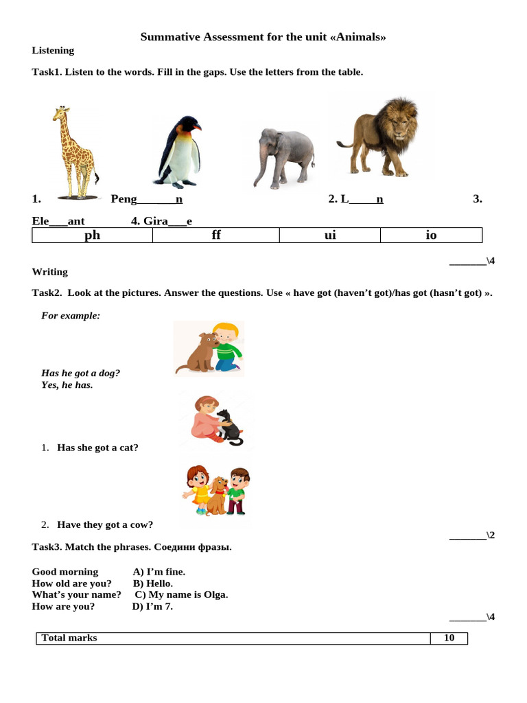 3 Grade Summative Assessment For The Unit1 | PDF