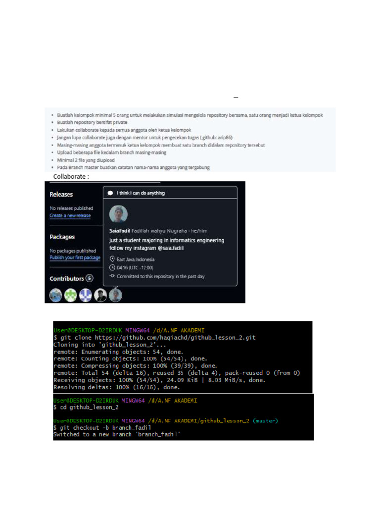 Tugas 2 Code Versioning VCS, GIT, Dan GitHub Fadillah Wahyu Nugraha | PDF