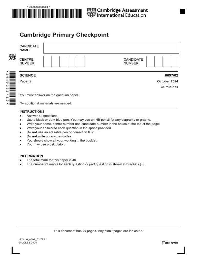 Science Past Paper 2024 Year 6 | PDF | Water | Melting Point