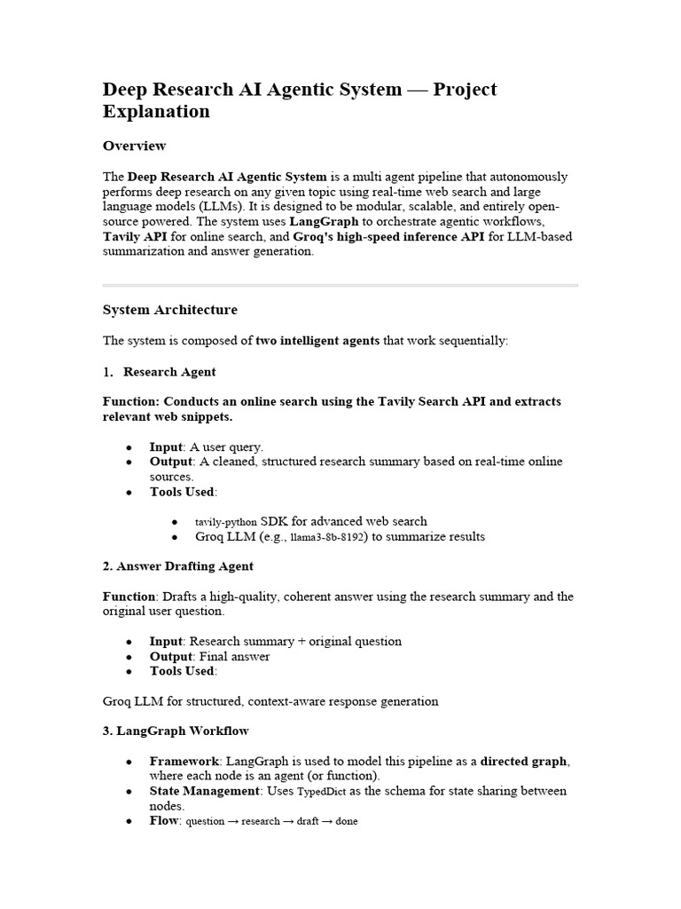 Deep Research AI Agentic System | PDF | Computer Programming | Computing