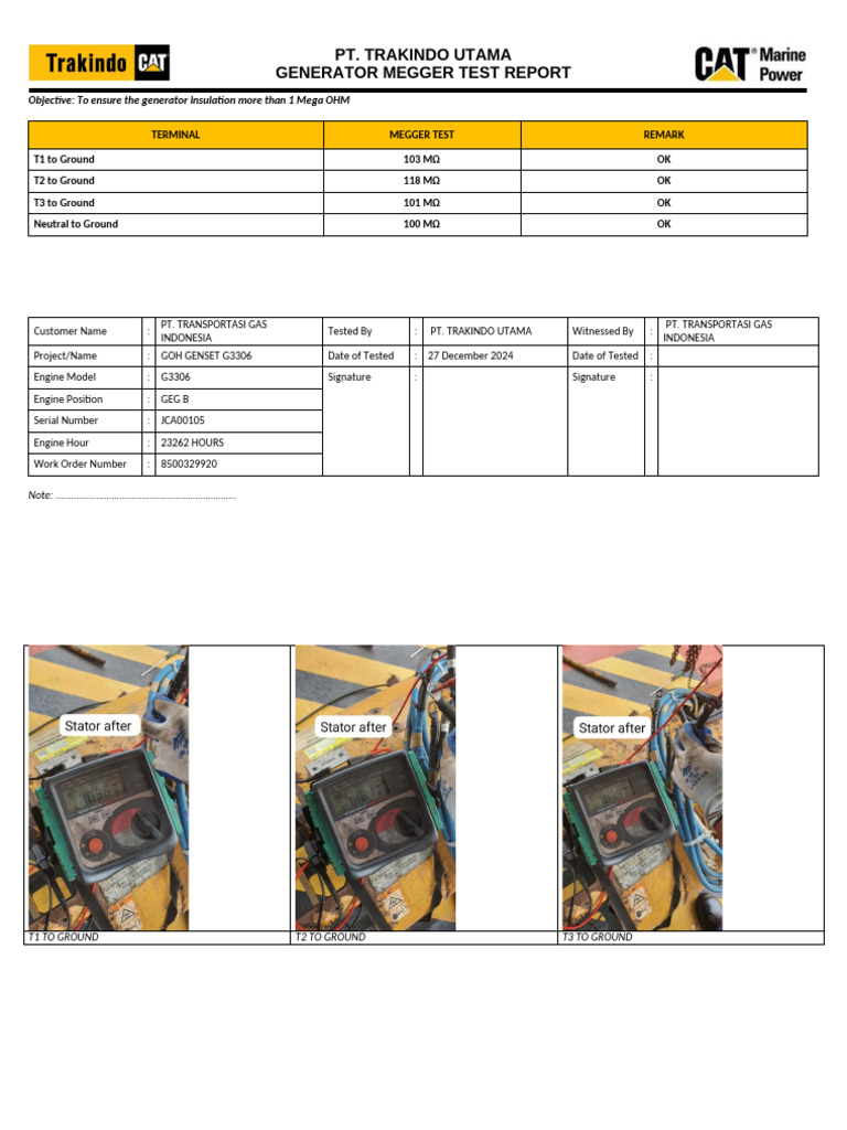 Megger Test Tgi g3306 | PDF