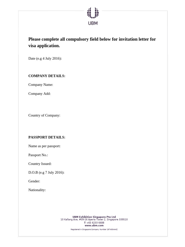 Editable Invitation Letter Template | PDF | Travel Visa | Government ...