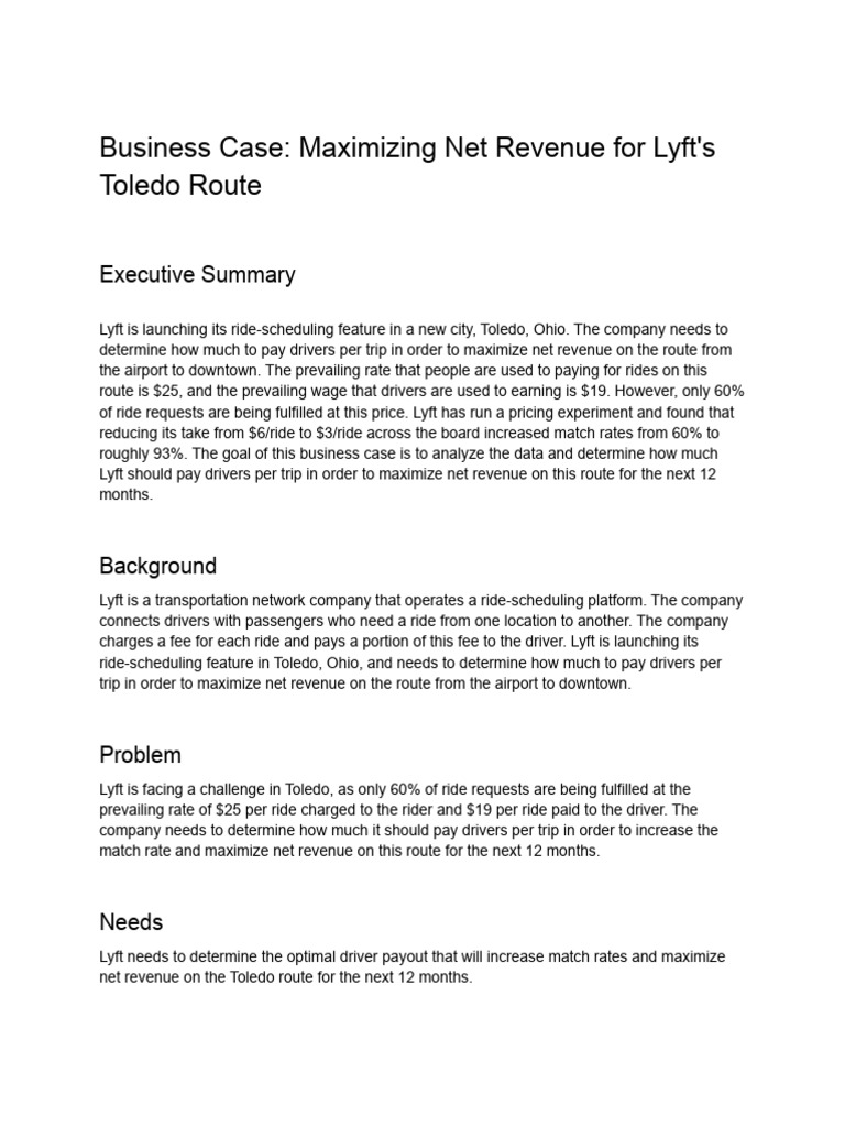 Clipboard Health Product Manager - Case | PDF | Lyft | Revenue