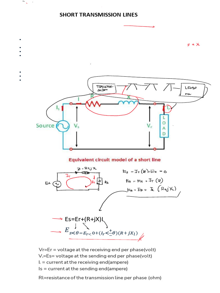 Short Transmission Lines | PDF | Electric Power Transmission | Voltage