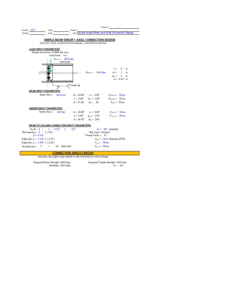 (10.) KMPS Standard Double Angle Shear Connection | PDF | Beam ...