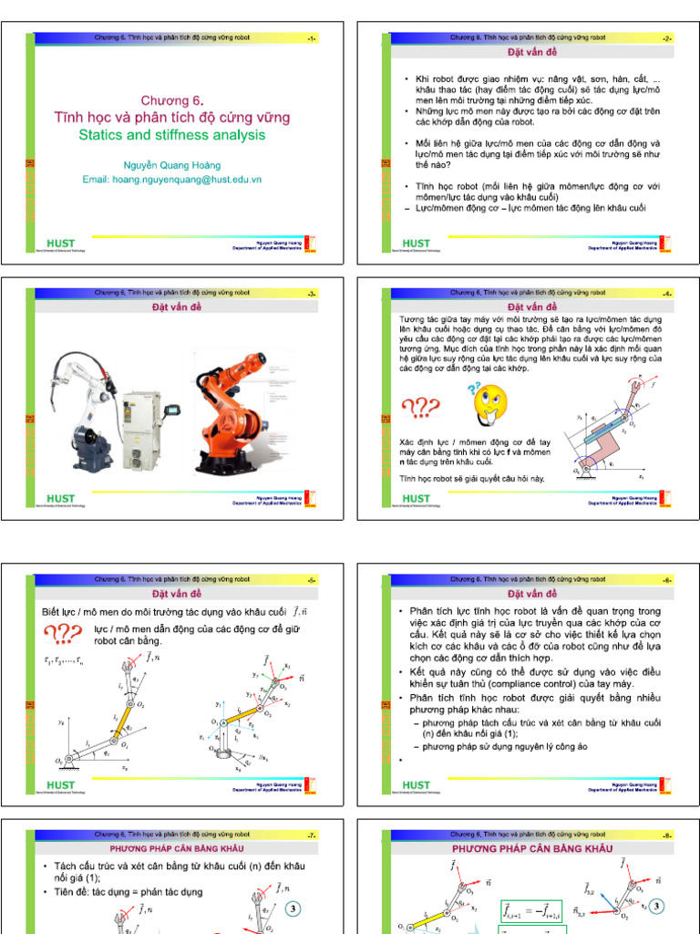 Robotics - Bài 6 Statics - Stiffness Analysis | PDF