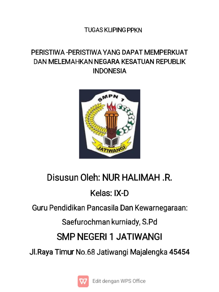 Tugas Kliping PPKN | PDF