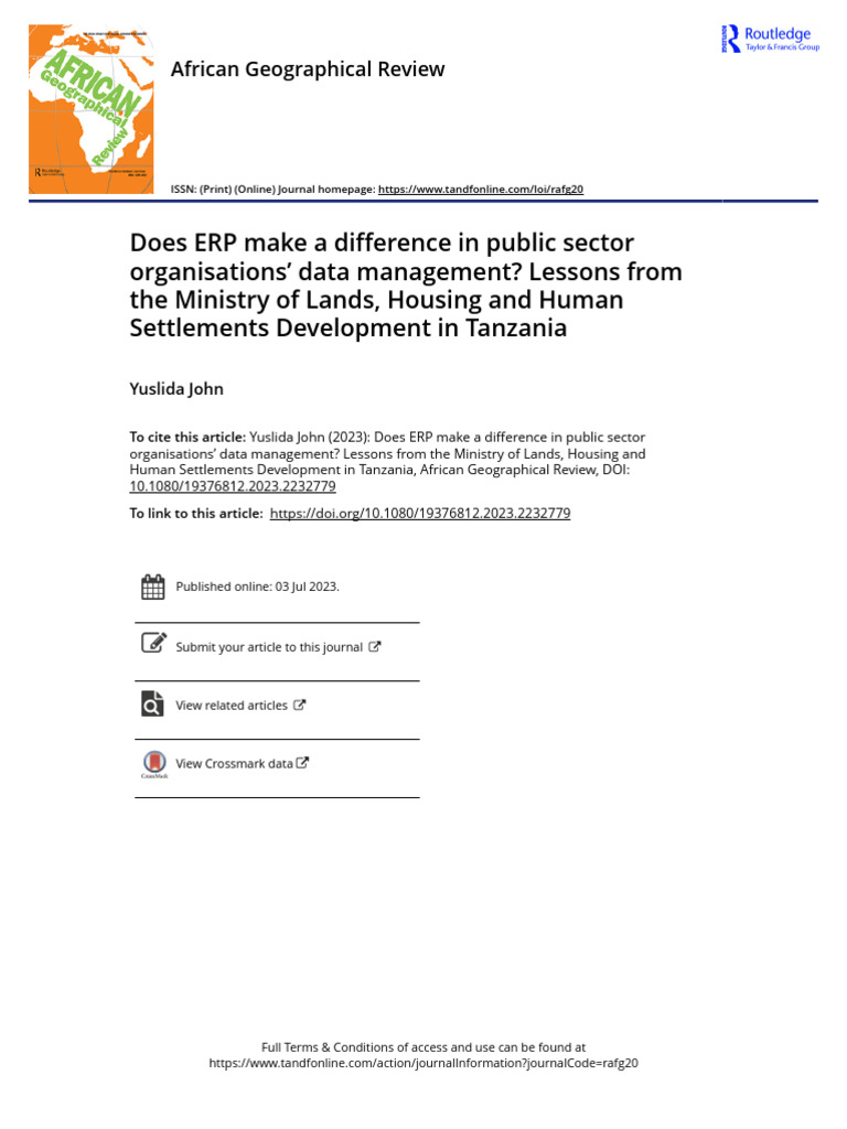 Paper On Land - Published On 23 July 2023 | PDF | Enterprise Resource ...