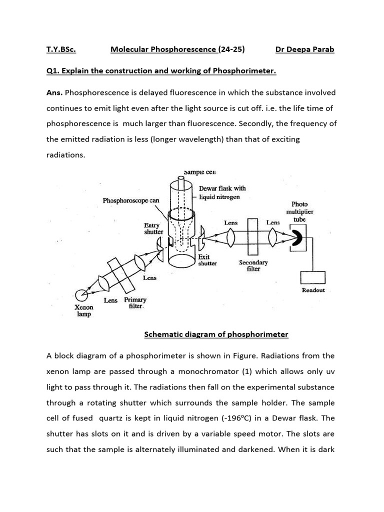 Phosphorimeter and Phosphoroscope Overview | PDF | Electromagnetic ...