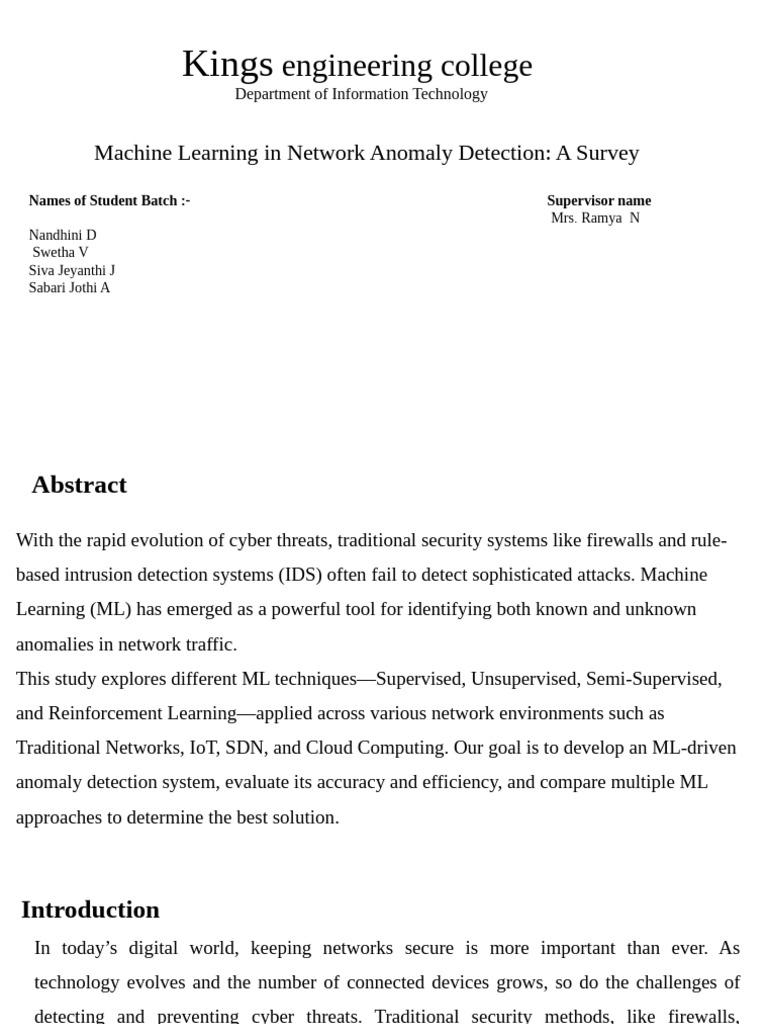 Network Anomaly Detection | PDF | Machine Learning | Support Vector Machine