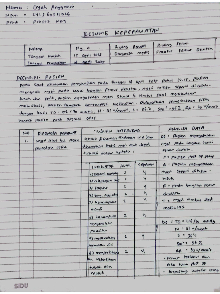 Resume Keperawatan - KDP | PDF