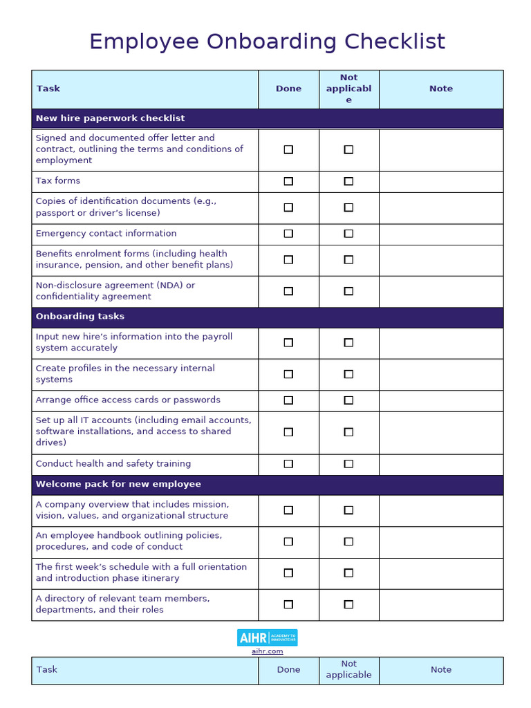 Employee Onboarding Checklist Template | PDF | Non Disclosure Agreement ...