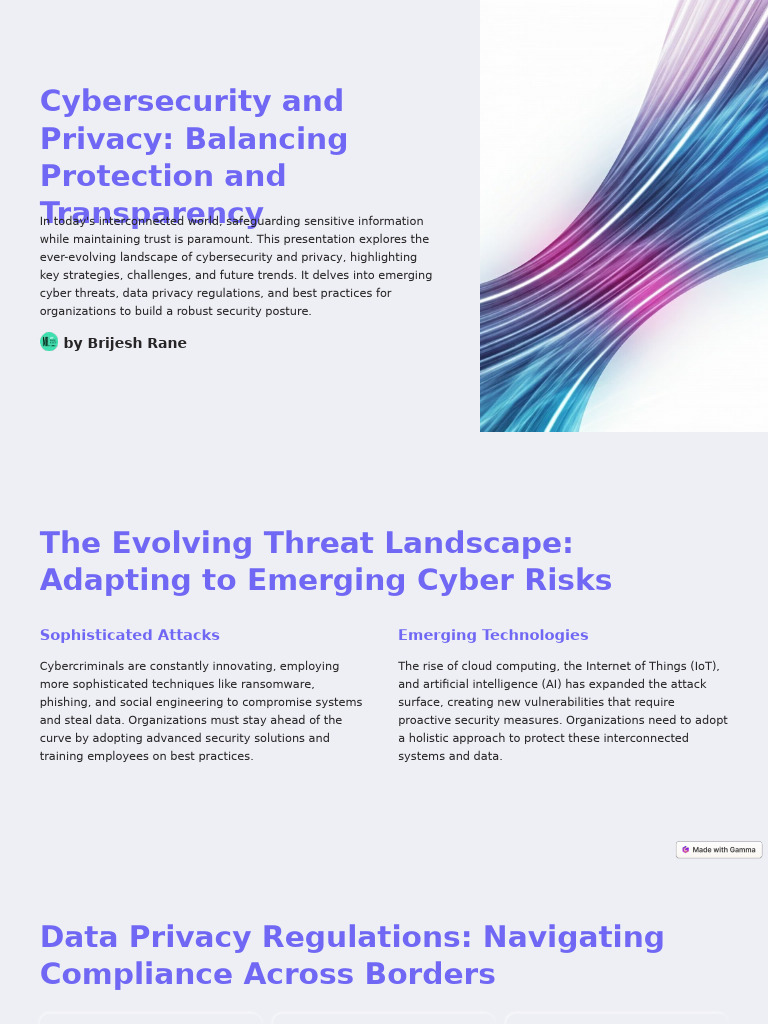 Cybersecurity and Privacy Balancing Protection and Transparency | PDF ...