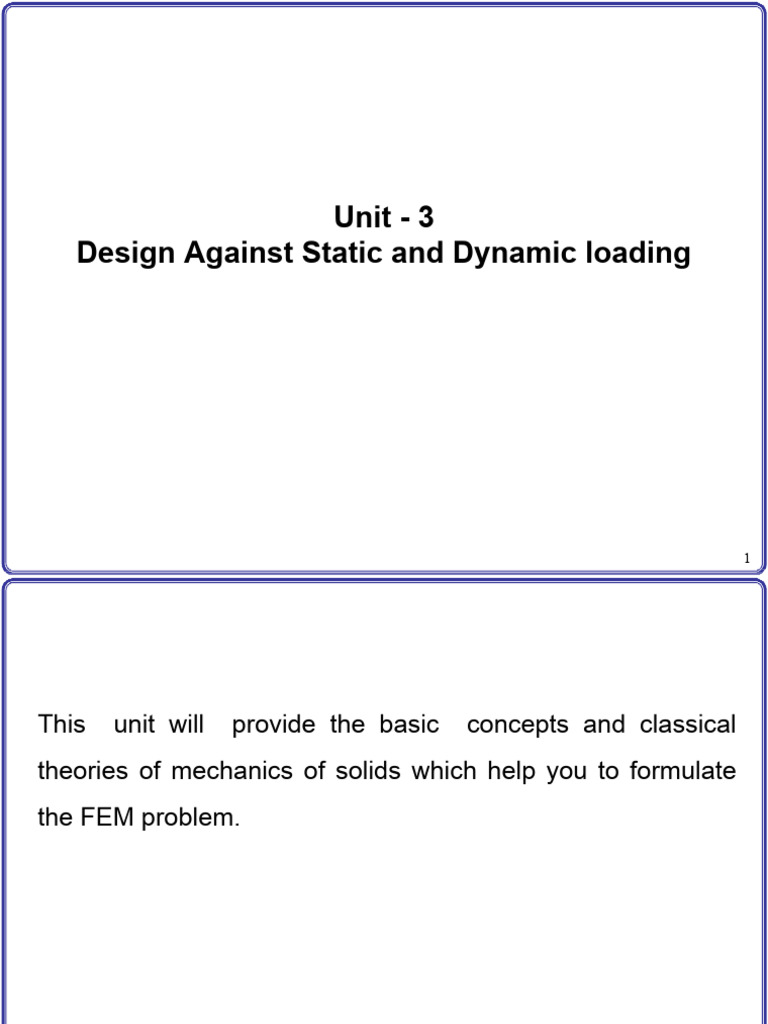 Unit 3 COMPUTATIONAL DESIGN | PDF | Deformation (Engineering) | Stress ...