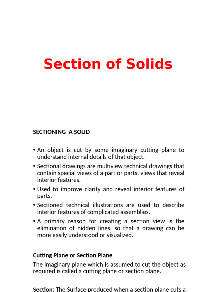 Section of Solids | PDF | Perpendicular | Elementary Geometry