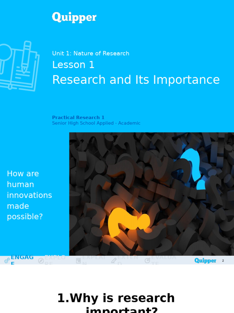 01 Research and Its Importance | PDF | Basic Research | Inquiry