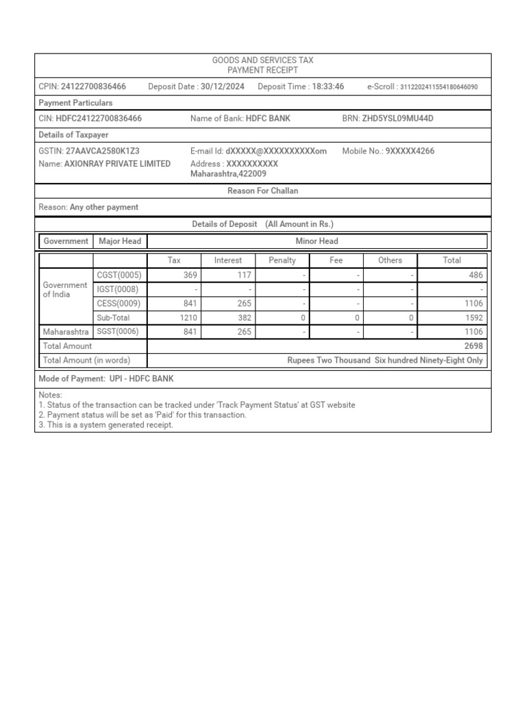 GST-Challan Receipt - 01 | PDF