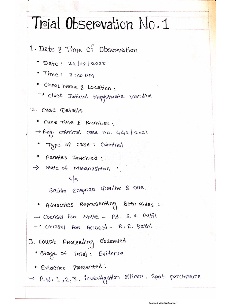 Trial Observation (Civil & Criminal) | PDF