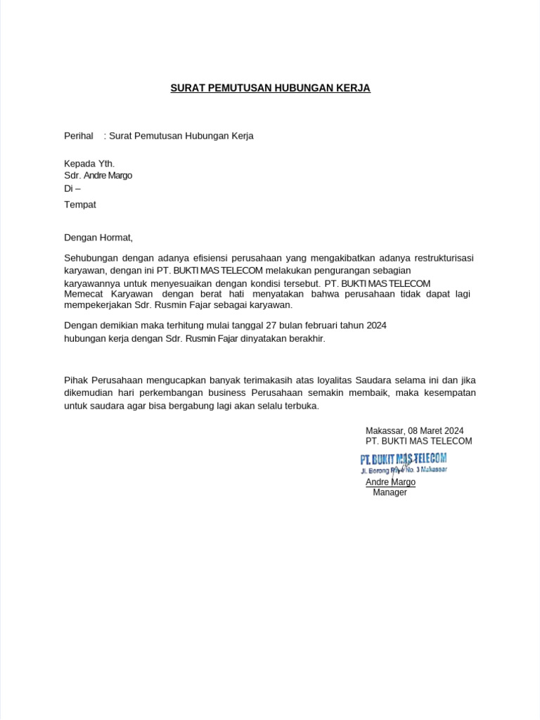 pdf-surat-pemutusan-hubungan-kerja | PDF