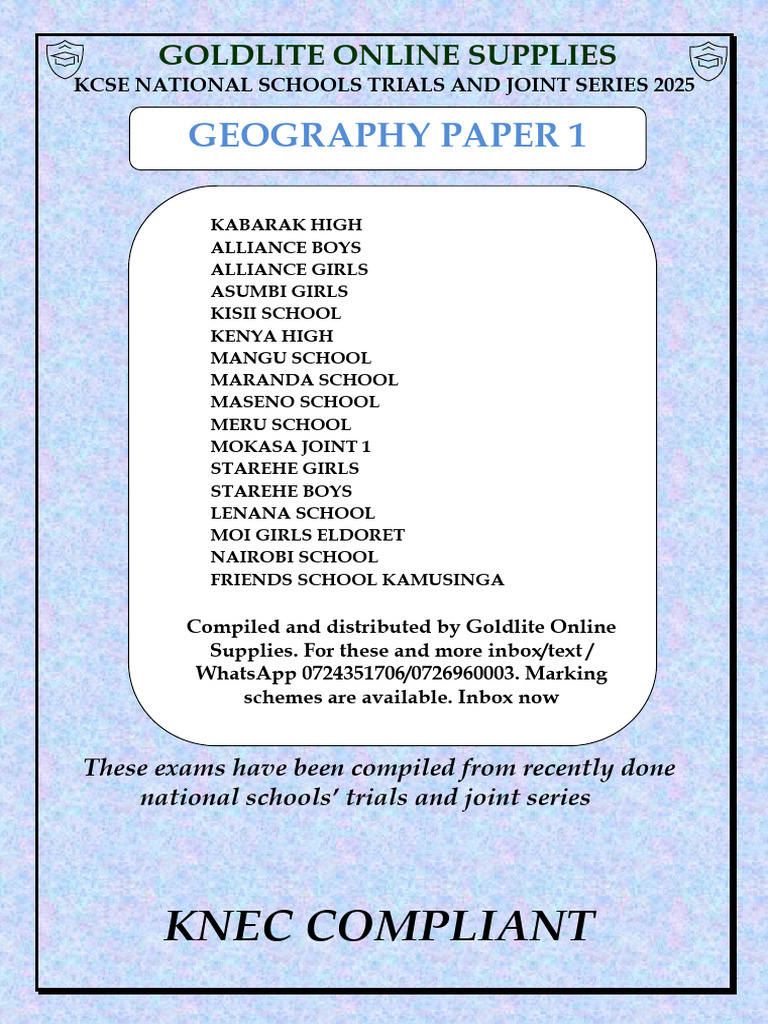 Geo Pp1 Top Schools 2025 Trials | PDF | Rock (Geology) | Glacier