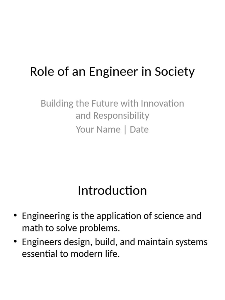Role of Engineer in Society | PDF
