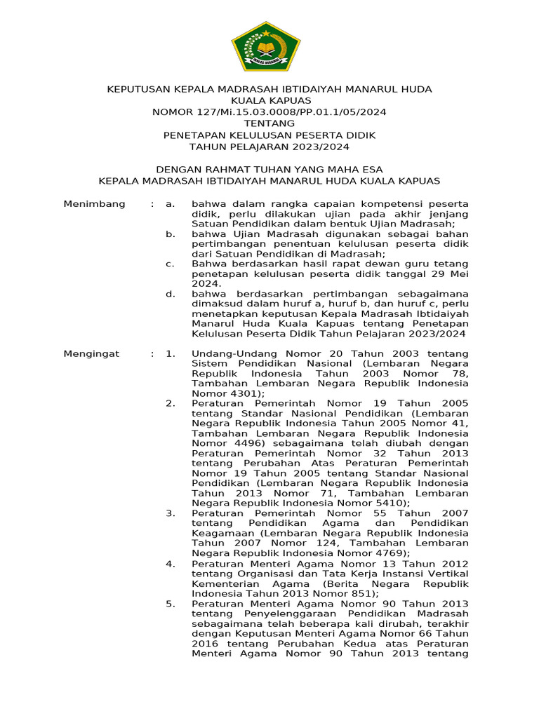 SK Kelulusan 2023 | PDF