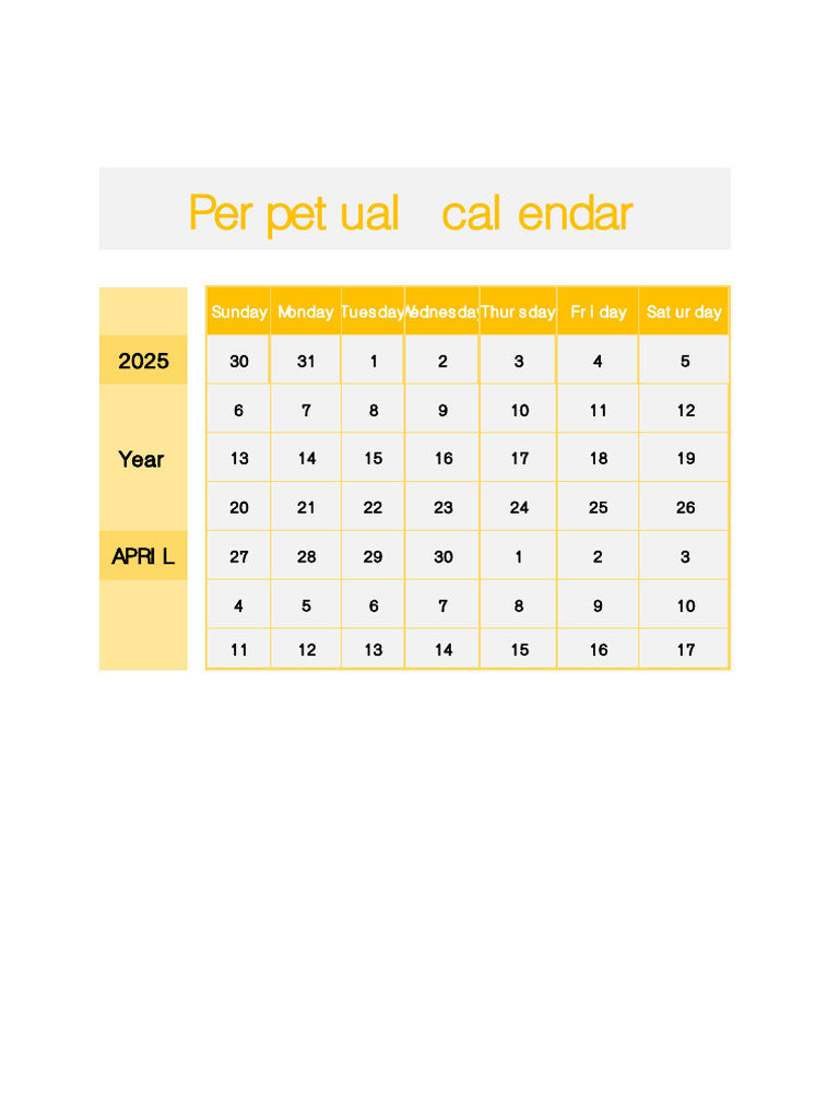 Perpetual Calendar & Study Plan | PDF