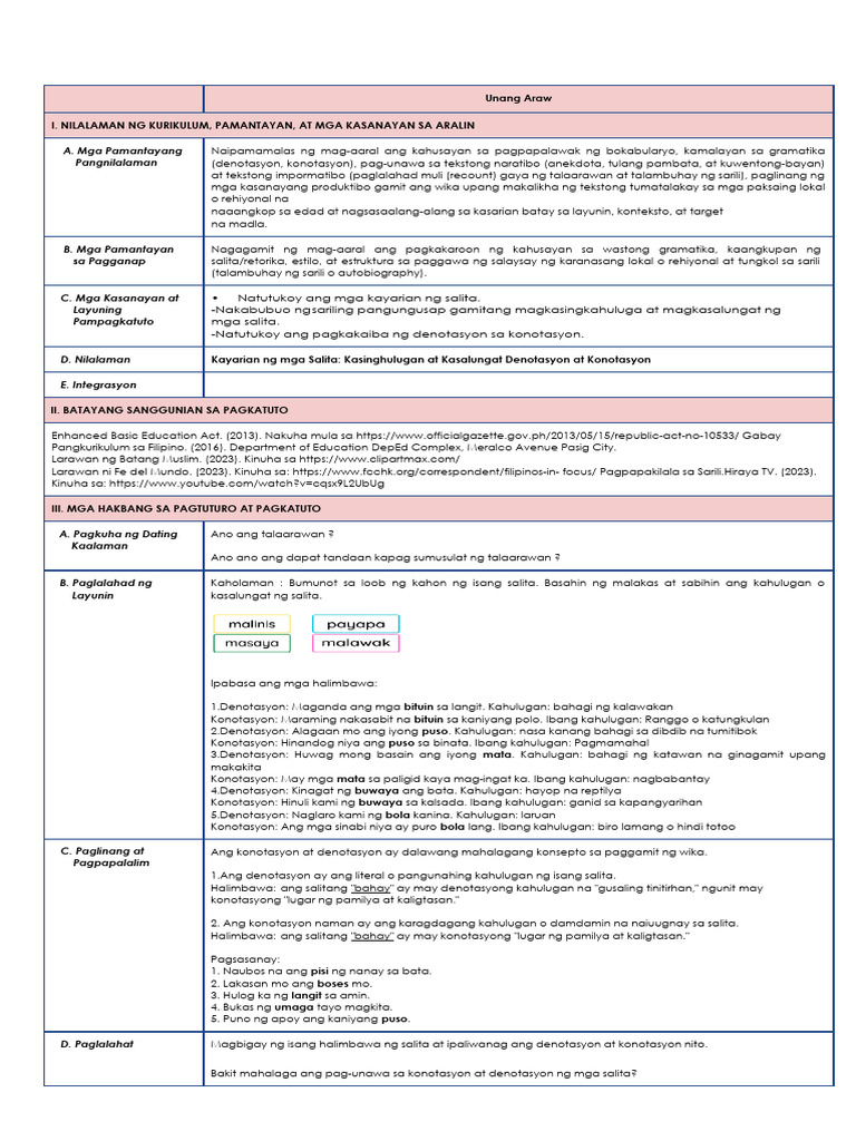 DLP Filipino Day 4 | PDF
