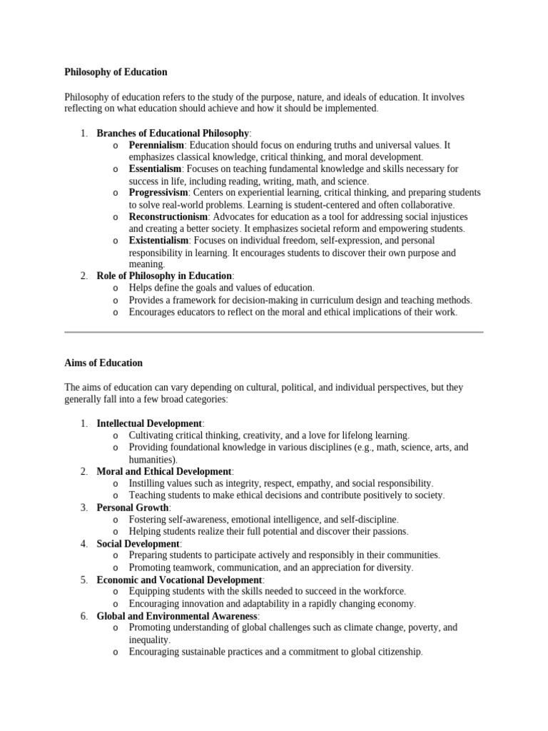 Educational Philosophy Explained | PDF | Disciplines | Philosophy Of ...