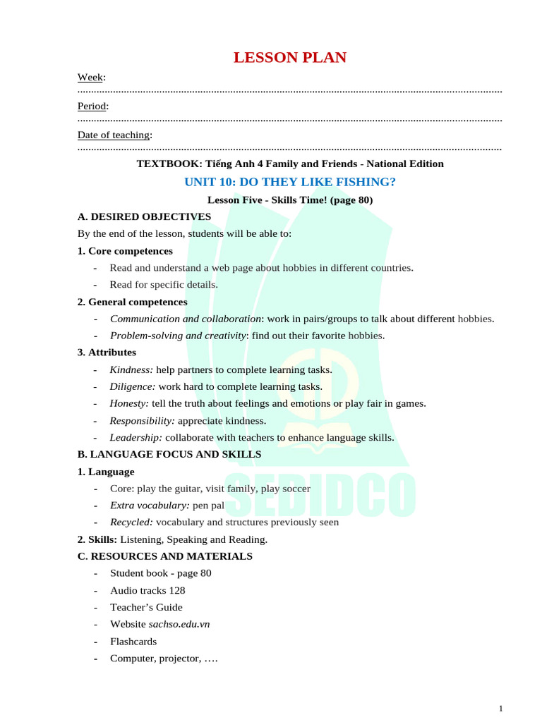 Nhan Dinh - T27 - Ta4 - Uinit 10 L5 | PDF | Reading Comprehension | Learning