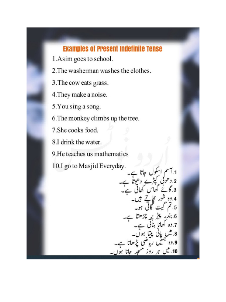 Tenses Examples | PDF