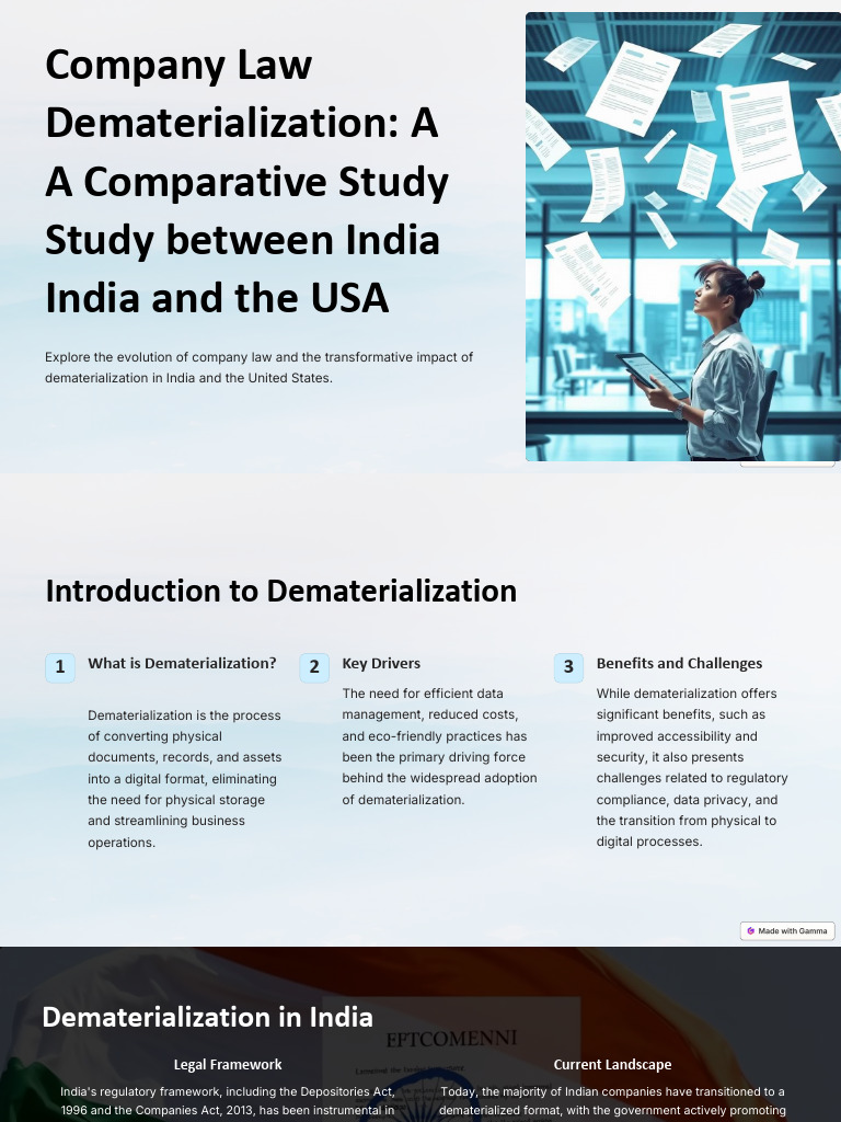 Company Law Dematerialization A Comparative Study Between India and The ...