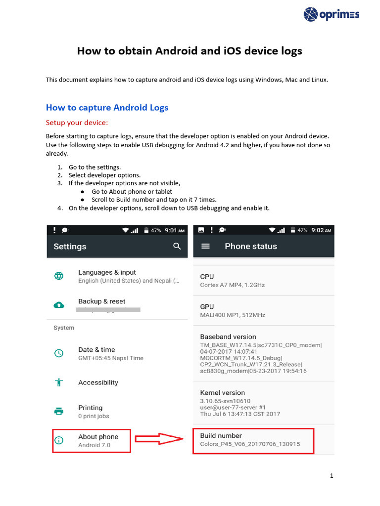 Capture Device Logs for Android & iOS | PDF | Android (Operating System ...